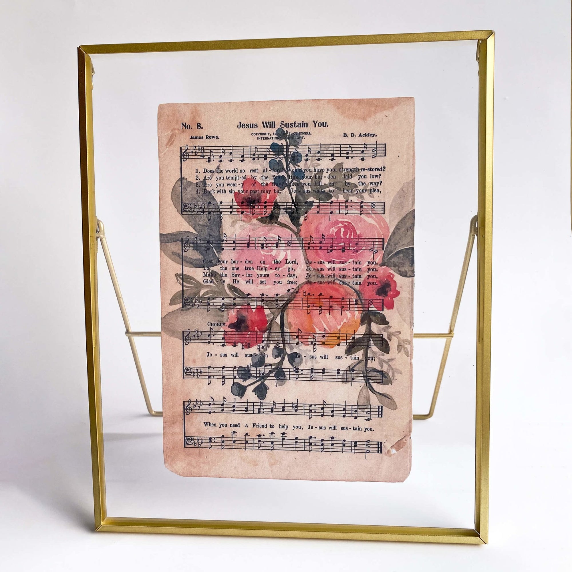 Jesus Will Sustain You - Watercolor Floral Hymn Print - Due To Joy ...