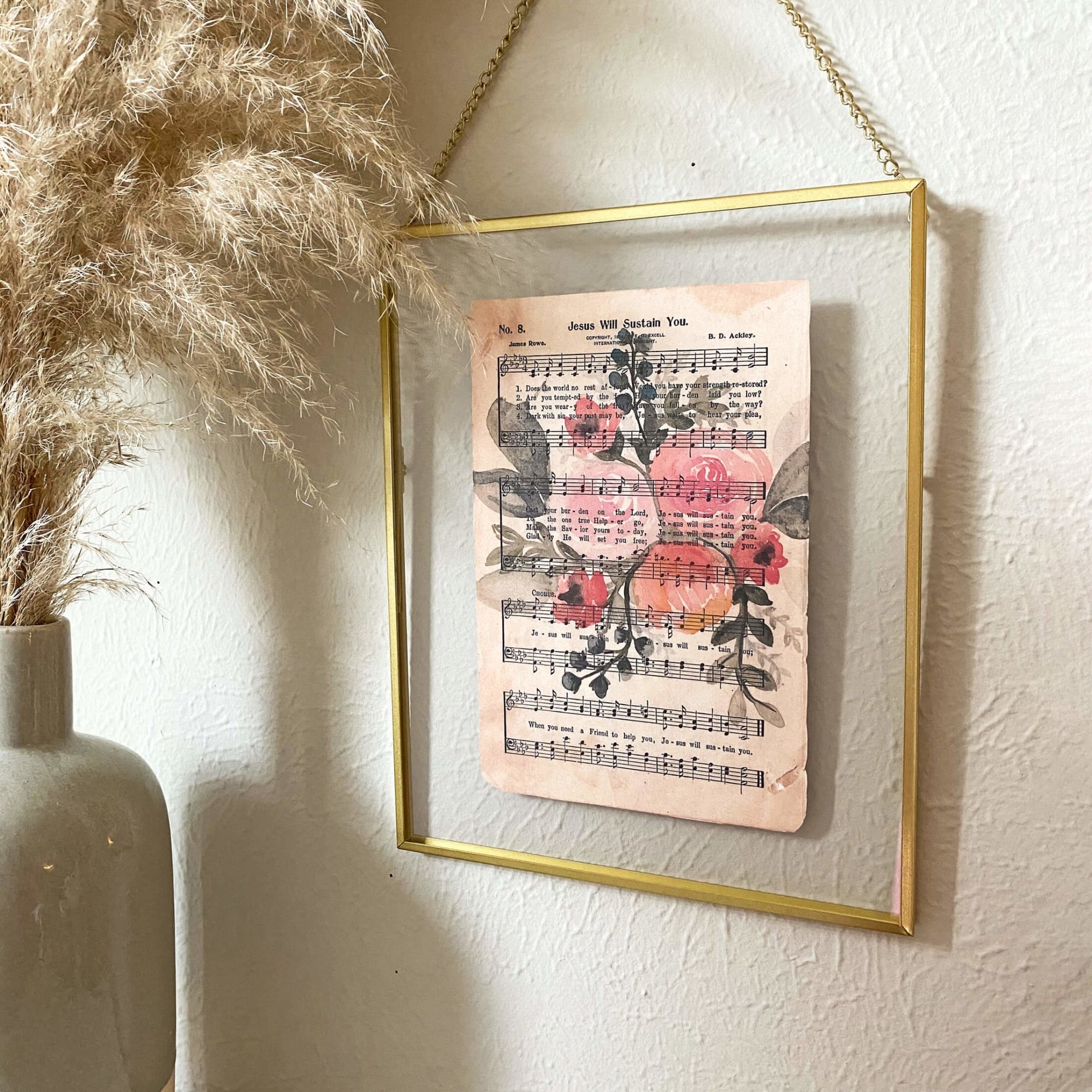 Jesus Will Sustain You - Watercolor Floral Hymn Print - Due To Joy ...